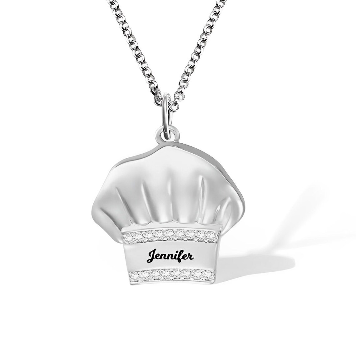 Custom Name Chef Hat Necklace, Personalized Chef Hat Shaped Pendant ...