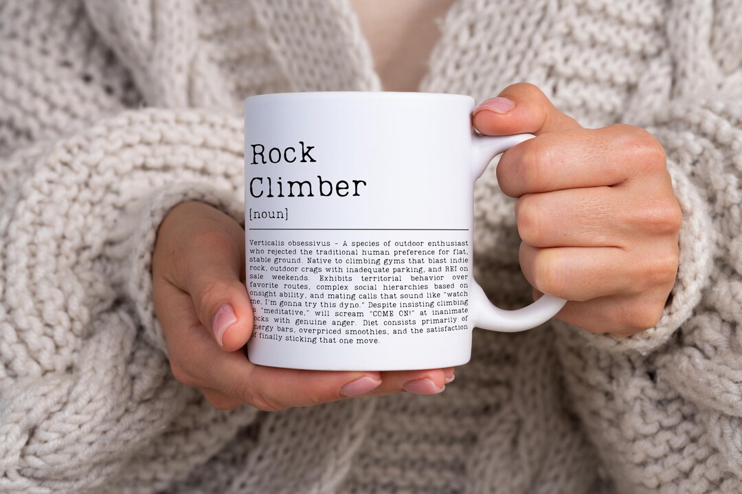 Rock Climber Definition 11oz Ceramic Mug, Rock Climbing Mug Gift Ideas ...