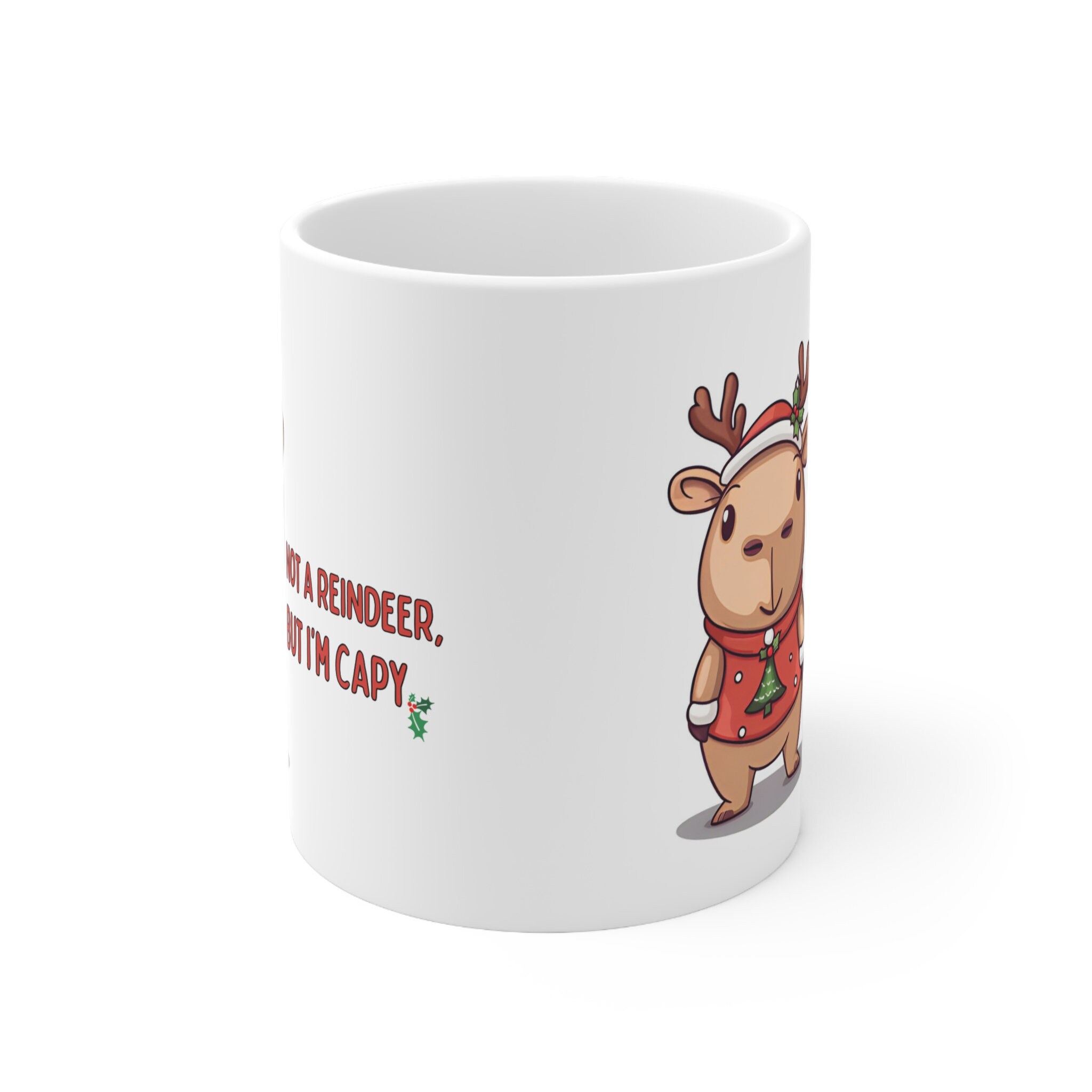 Christmas Reindeer Capybara Mug, Christmas Capybara Themed11oz Ceramic ...