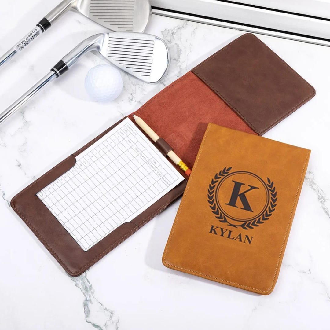 Personalized PU Leather Golf Scorecard Holder & Custom Name Golf ...