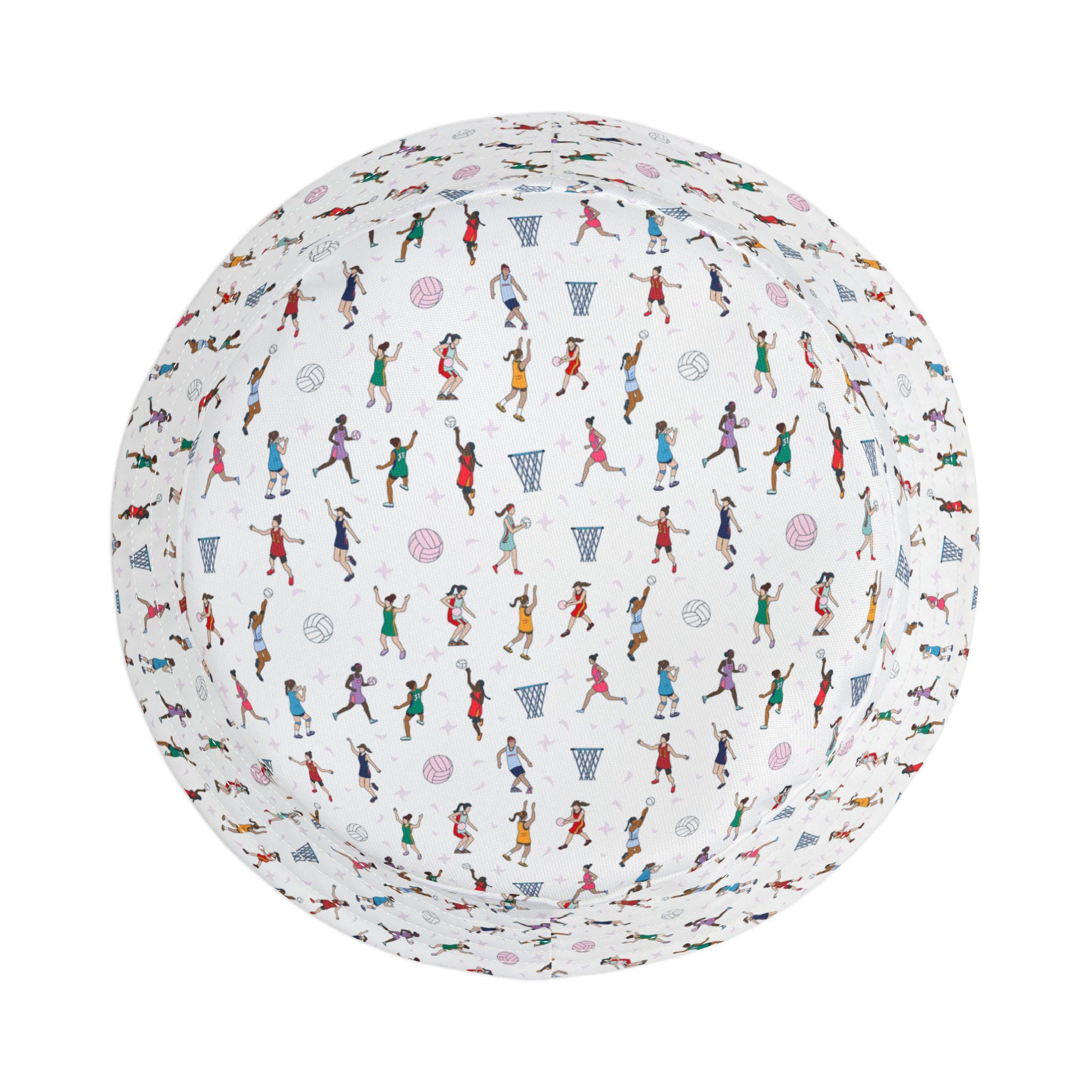 Netball Bucket Hat | Netball Themed Print, Sporty Accessory for Players ...