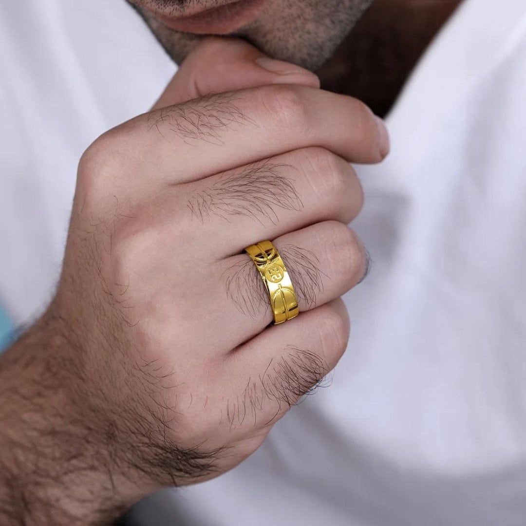 Custom Basketball Engraved Ring With Number + Name/message, Basketball ...