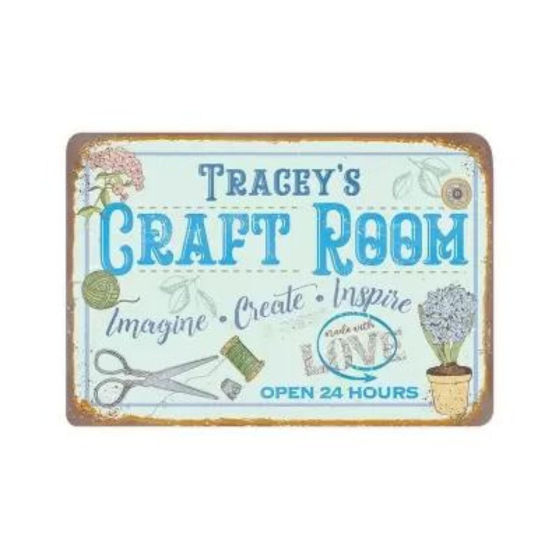 Custom Name Craft Room Metal Sign Vintage/retro Style Room - Etsy