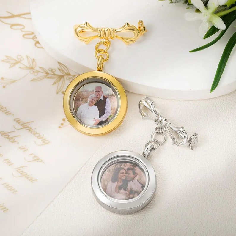 Custom Photo Wedding Lapel Pin, Stainless Steel Picture Brooch for ...