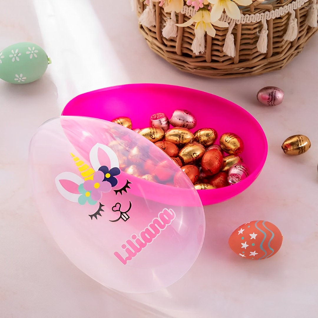 Custom Name Giant Unicorn Easter Egg, Clear Plastic Jumbo Easter Egg ... Custom Name Giant Unicorn Easter Egg, Clear Plastic Jumbo Easter Egg ...
