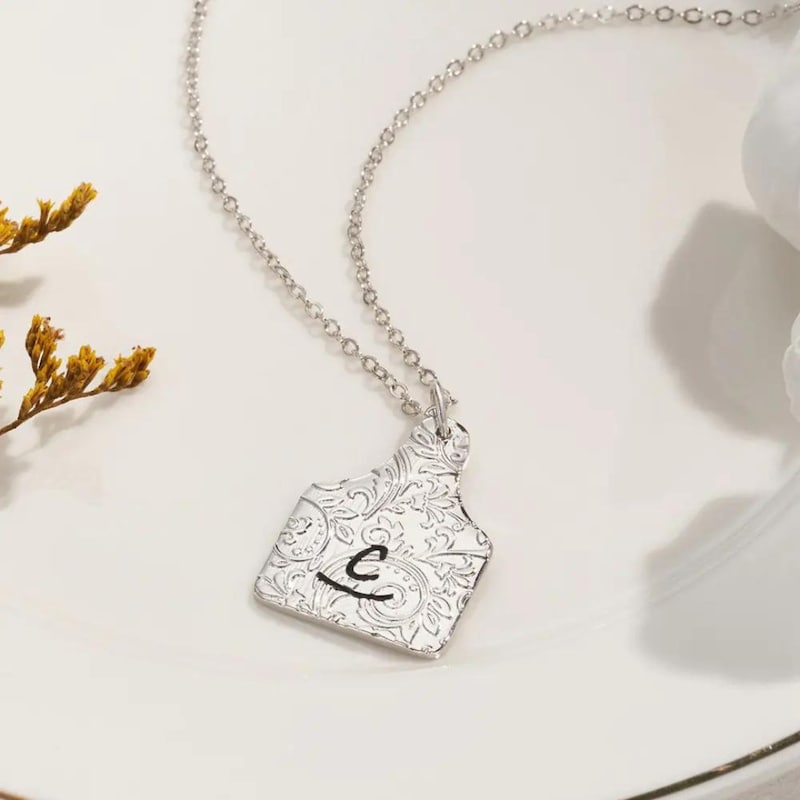 Cow Tag Necklace - Etsy