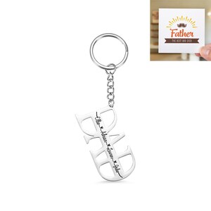 Custom Keychain for Dad in Stainless Steel With Father's Day Card ...