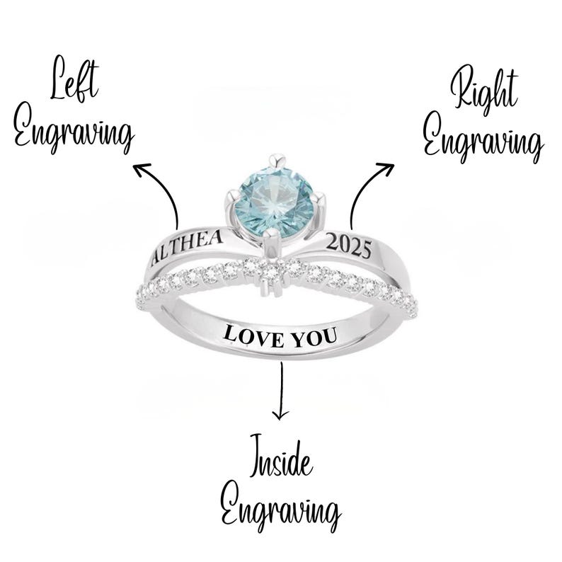 Custom Engraved Graduation Ring With Birthstone, High School & College ...