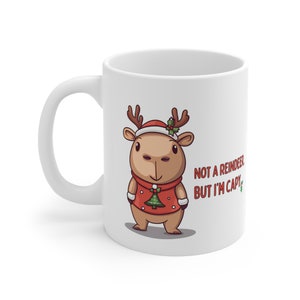 Christmas Reindeer Capybara Mug, Christmas Capybara Themed11oz Ceramic ...