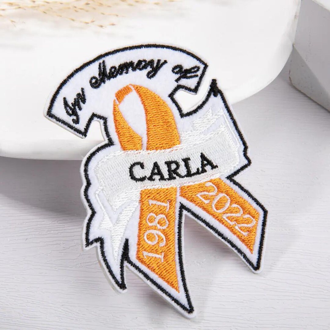Personalized Embroidered Patch With Name + Date, Custom Memorial Ribbon ...