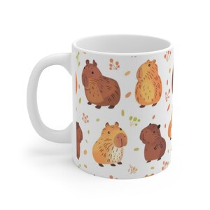 Capybara Print Mug in Chibi Kuwaii Style, Cartoon Style Capybara 11oz ...