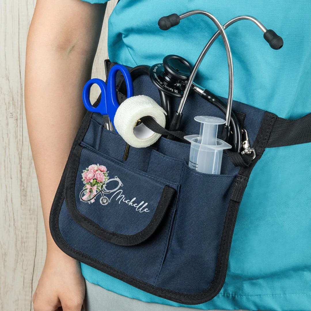 Custom Name and Birth Flower Nurse Fanny Pack & Waist Belt for Medical ...