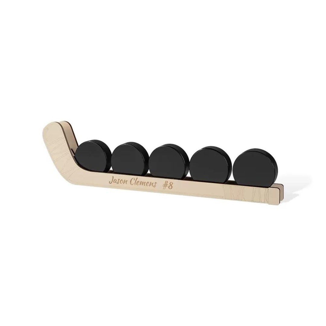 Custom Name Hockey Puck Display Shelf, Personalized Wooden Puck Display ...