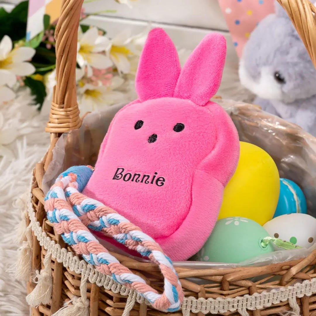 Personalized Name Easter Bunny Wallet | Colorful Peep Coin Purse ...