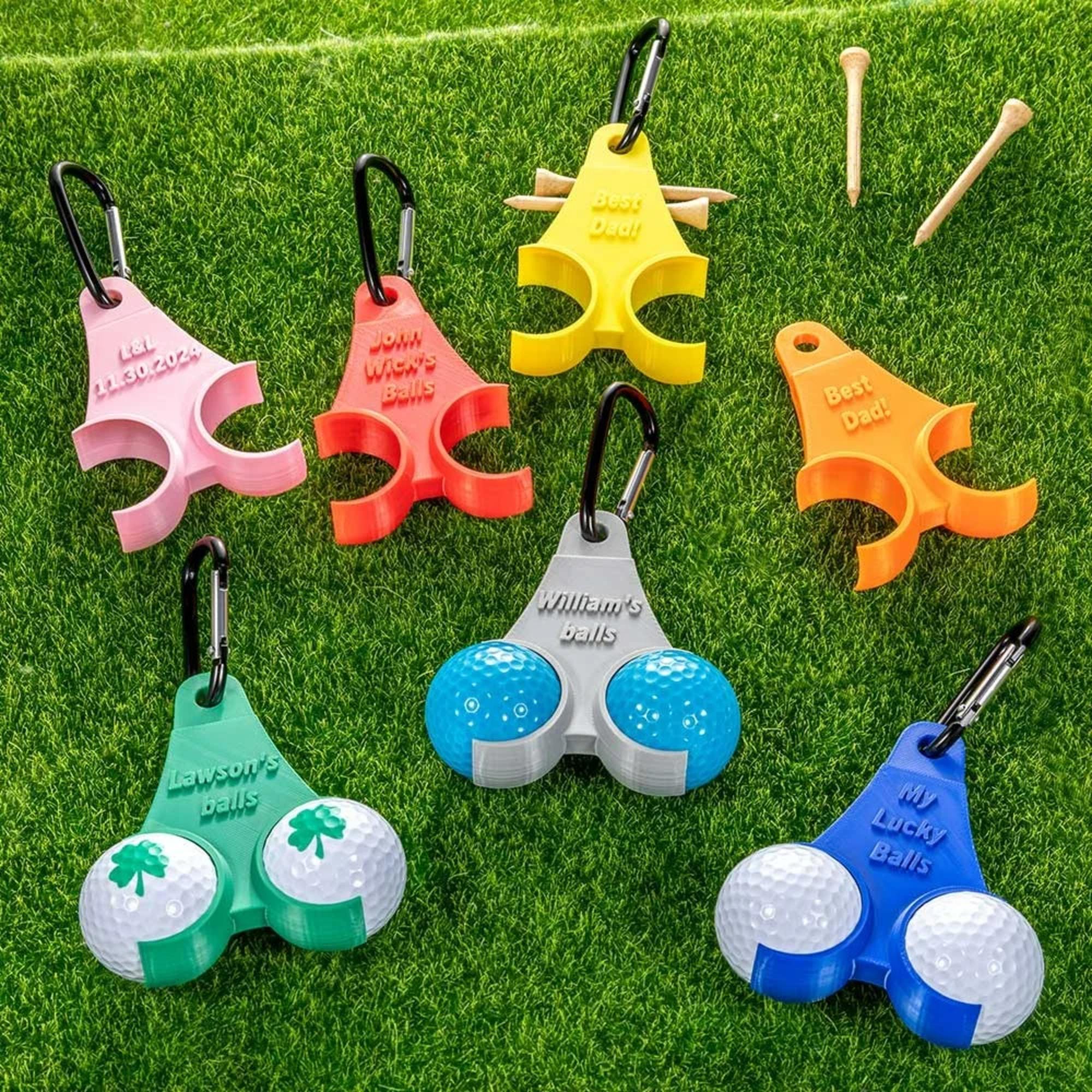 Personalized 3D Printed Golf Ball & Tees Holder | Funny Golf Accessory ...