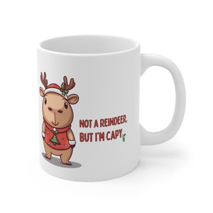 Christmas Reindeer Capybara Mug, Christmas Capybara Themed11oz Ceramic ...