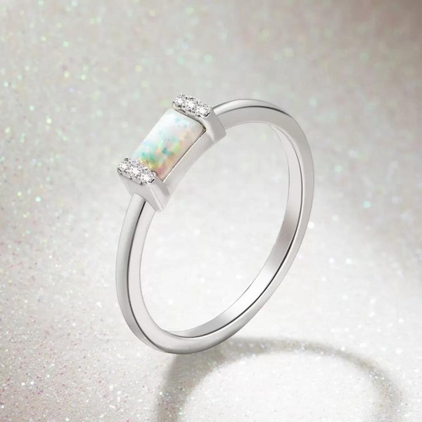 Rectangle Opal Ring - Etsy