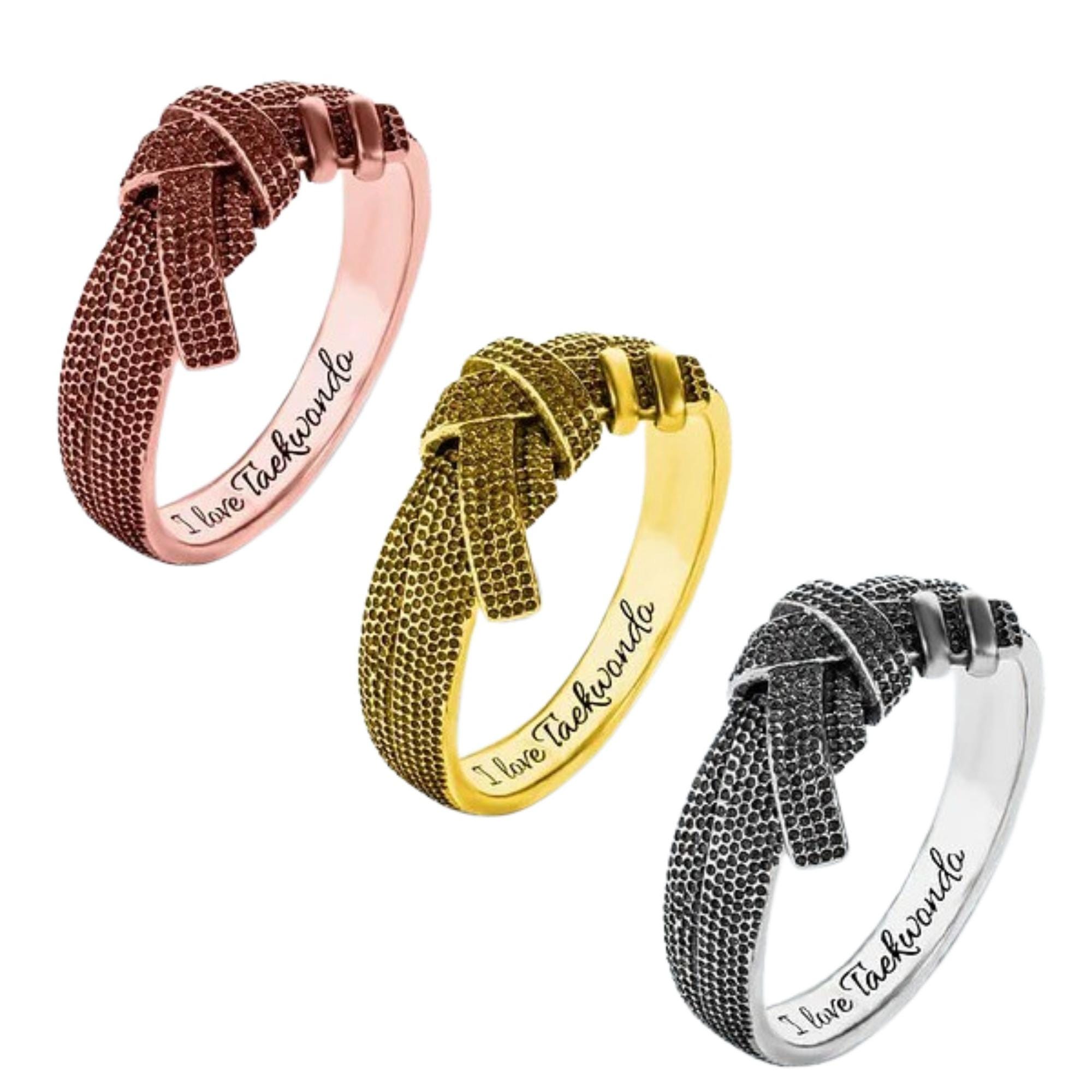 Personalized Martial Art Belt Ring | Silver Karate, Taekwondo & Judo ...
