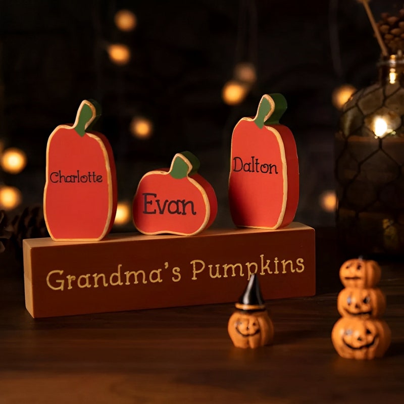 Wood Pumpkin Blocks - Etsy