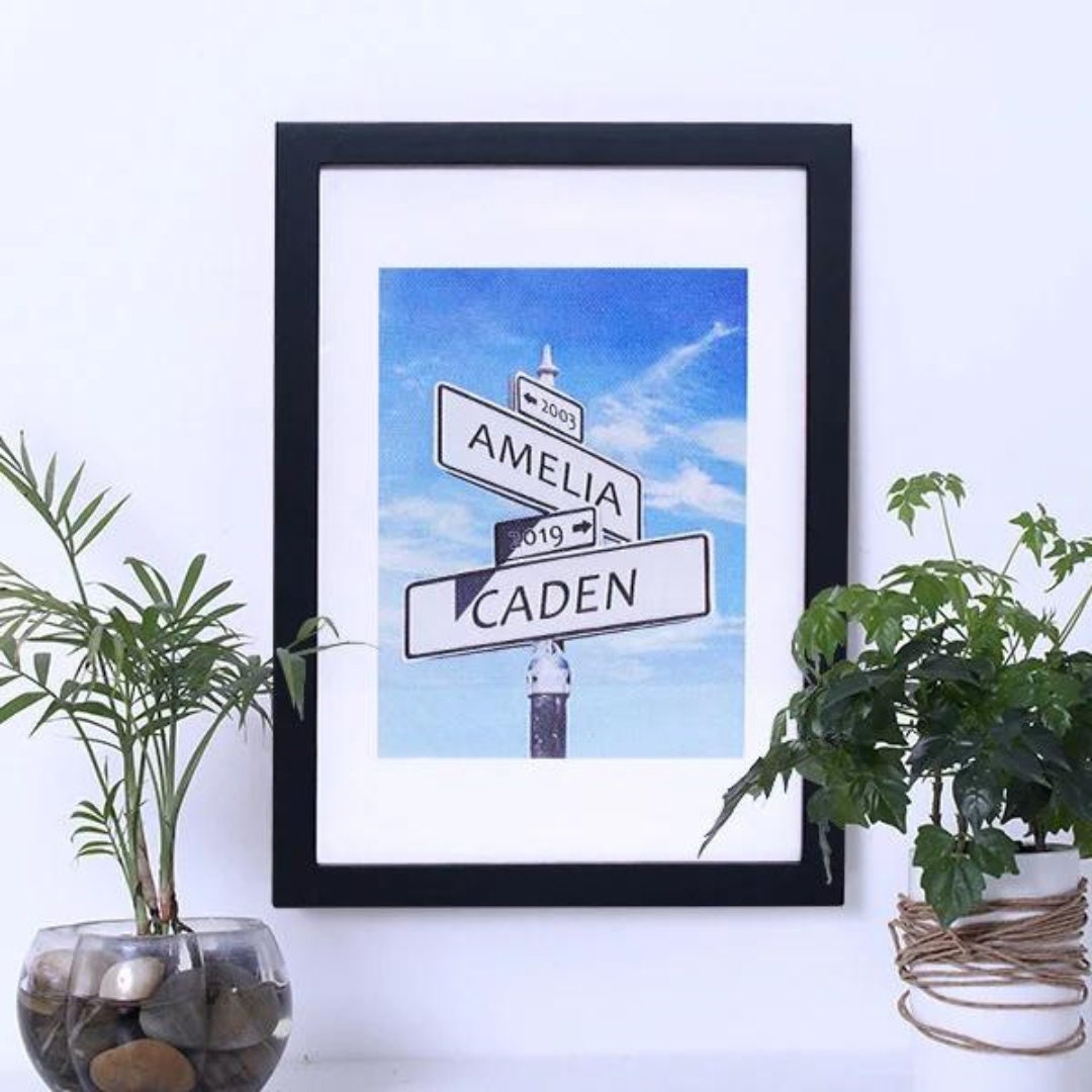 Custom Crossroads of Love Photo Print in Black Frame, Street Sign Print ...