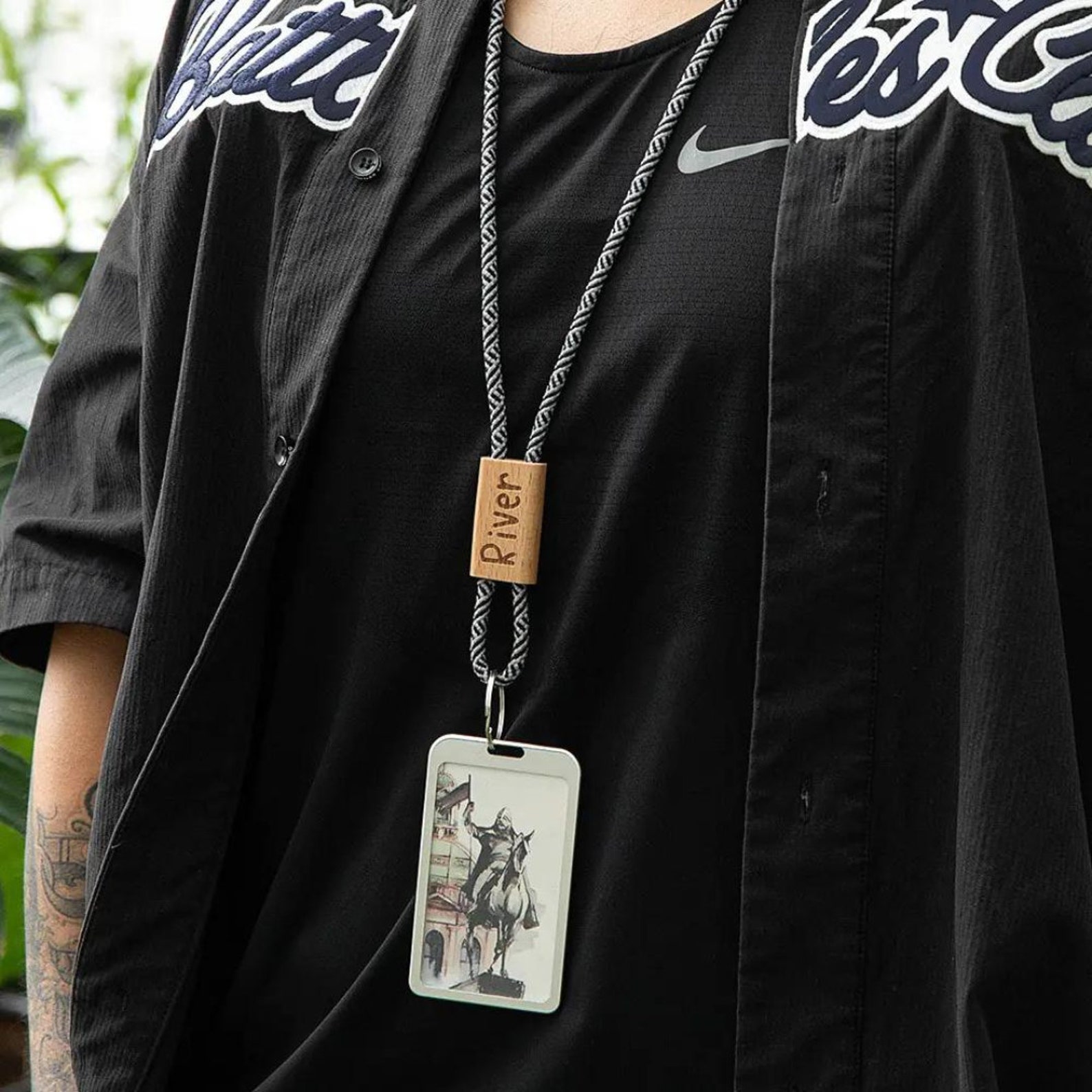 Personalized Name Boho Lanyard, Wooden Name Tag Lanyard for Teachers ...