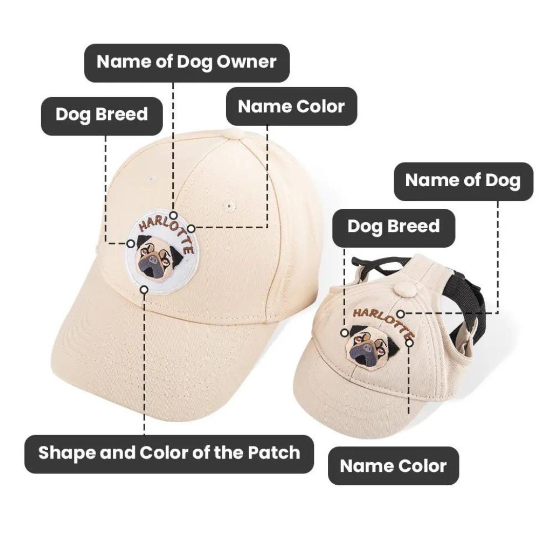 Personalized Dog and Owner Baseball Caps With Embroidered Breed ...