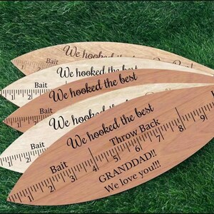 Fish Ruler: Personalized Wooden Fish Measurement Tool, Custom Gift for ...