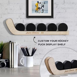 Custom Name Hockey Puck Display Shelf, Personalized Wooden Puck Display ...