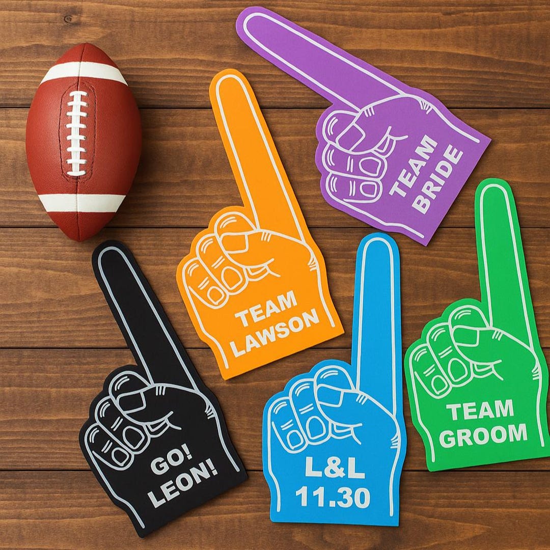 Custom Text Message Foam Finger, Giant Game Day Foam Finger With Custom ...