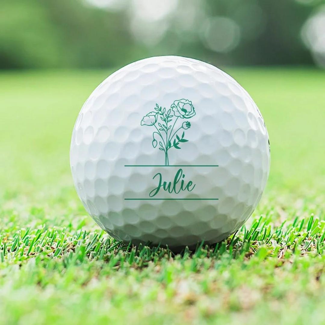 Custom Name + Birth Flower Golf Ball, Personalized Golf Gift for Female ...