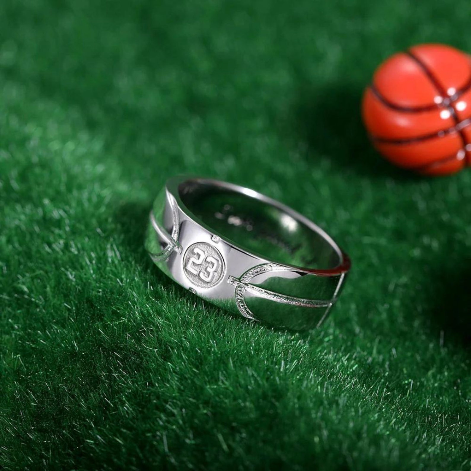 Basketball Signet Silver Ring,sterling Silver Ring, Basketeer Gift ...