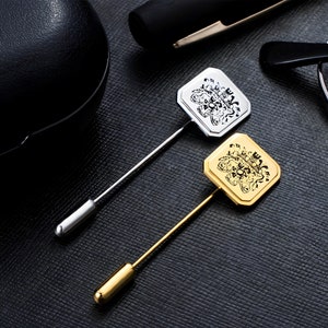 Custom Family Crest Lapel Pin, Personalized Lapel Pin in 925 Sterling ...