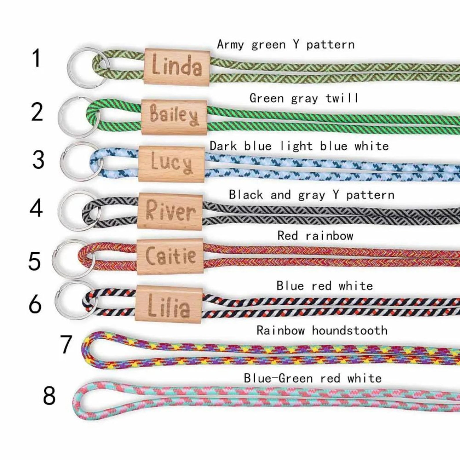 Personalized Name Boho Lanyard, Wooden Name Tag Lanyard for Teachers ...