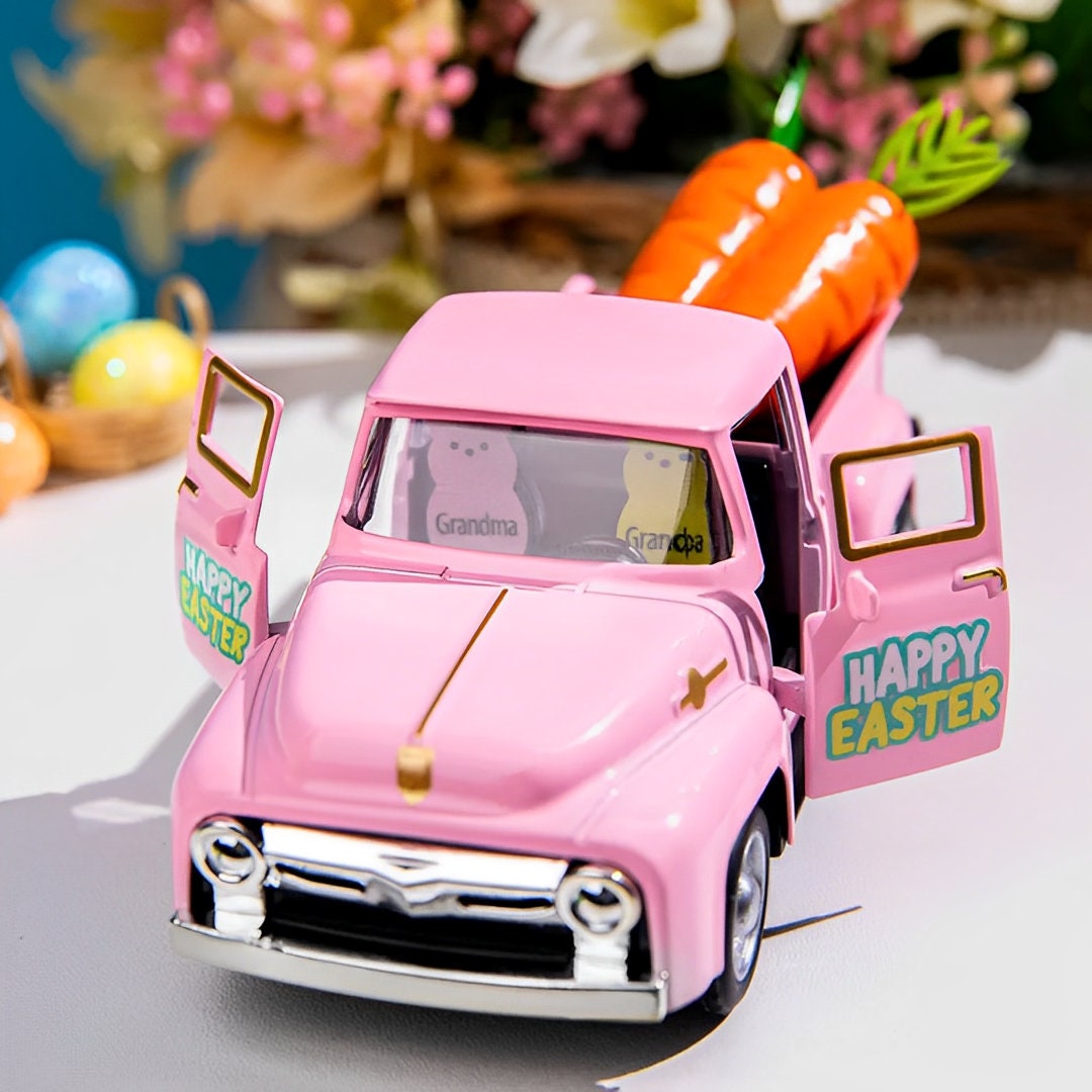 Easter Toy Truck With Custom Bunnies + Eggs/carrots Accesories, Cute ...