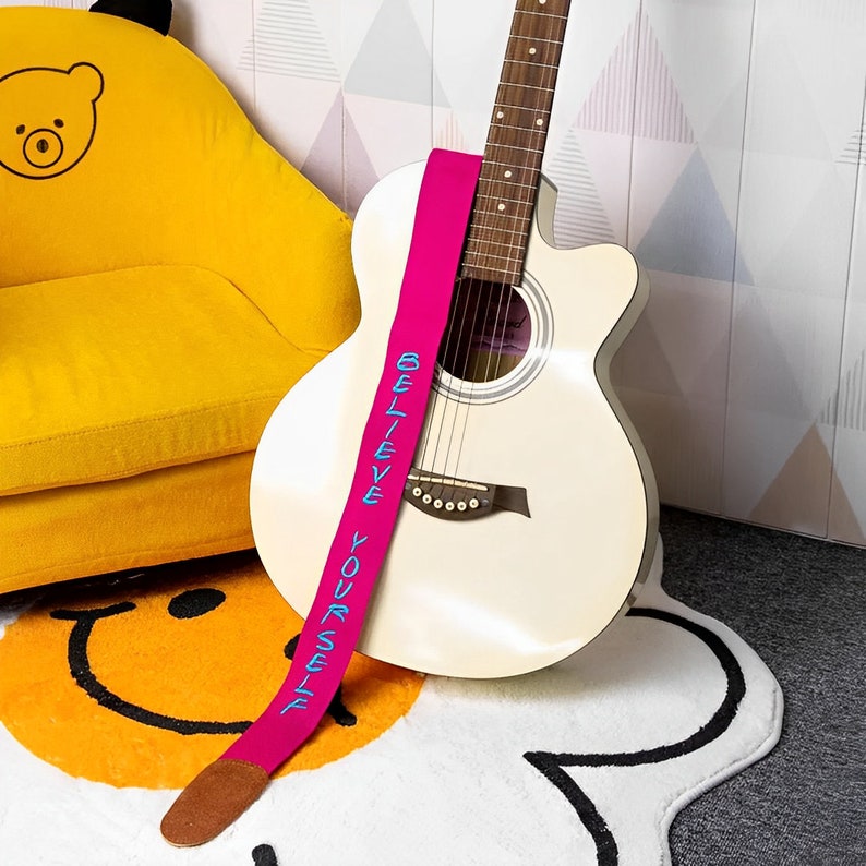 Personalized Embroidered Guitar Strap, Custom Guitar Accessory, Guitar ...