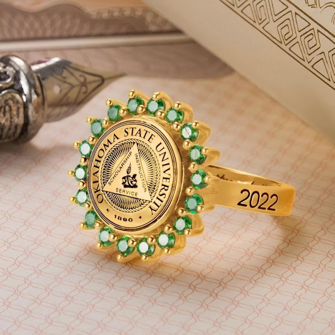 Woman's Signet Ring With Birthstone, Glamorous/bling/glitsy Signet Ring ...