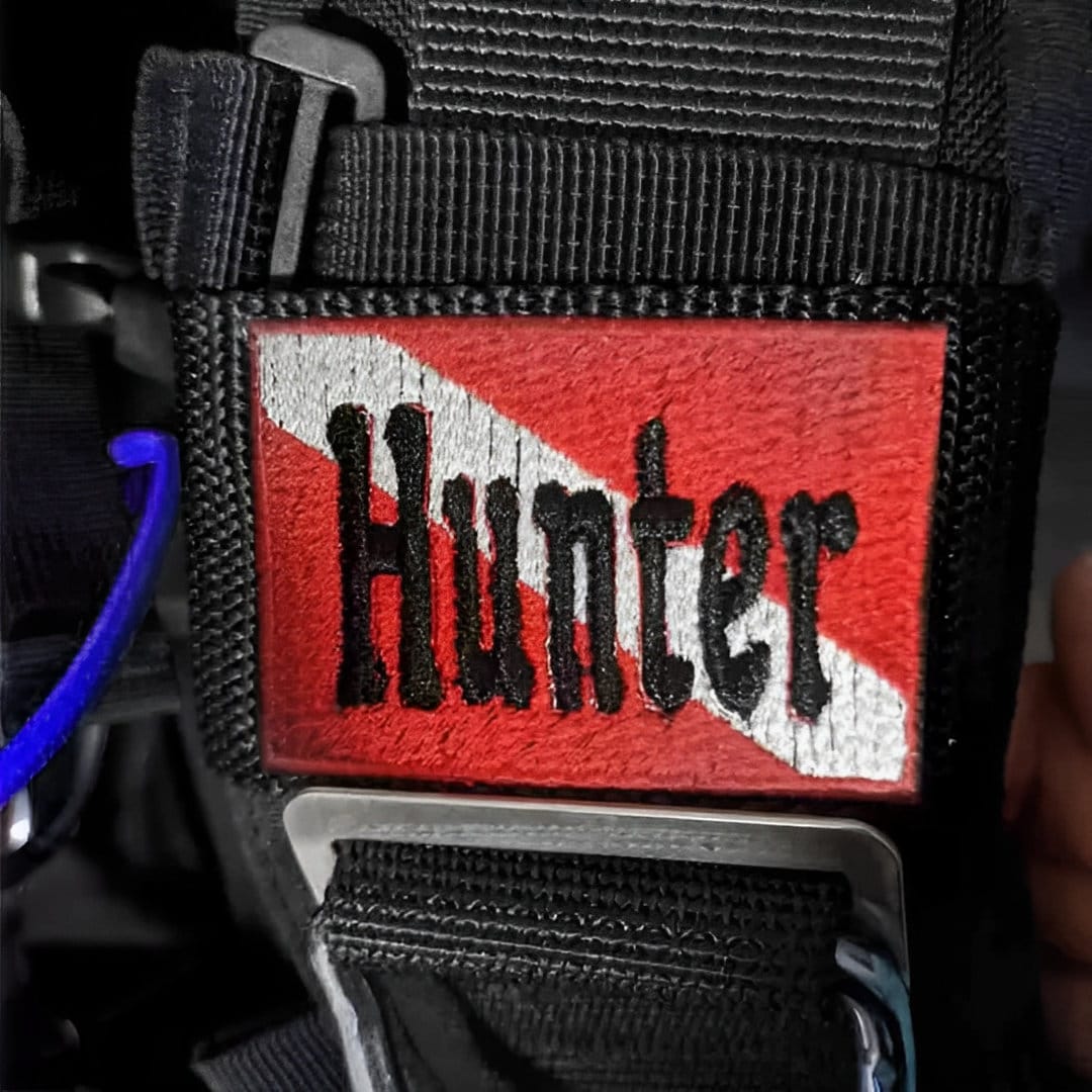 Custom Name Scuba Dive Tag, Personalized Embroidered Scuba BCD Name Tag ...