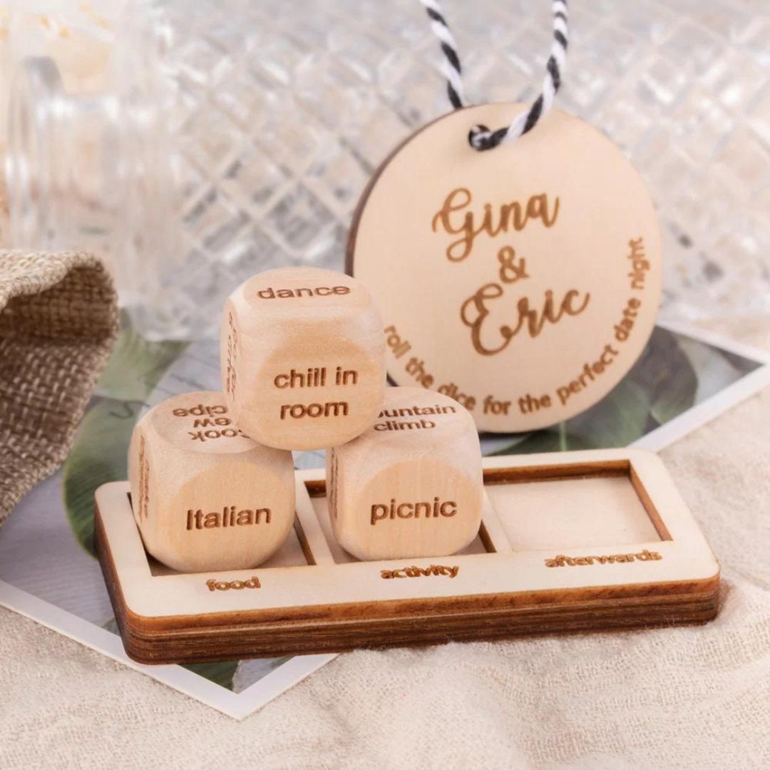 Custom Wooden Date Night Dice, Personalized Wooden Date Night Activity ...