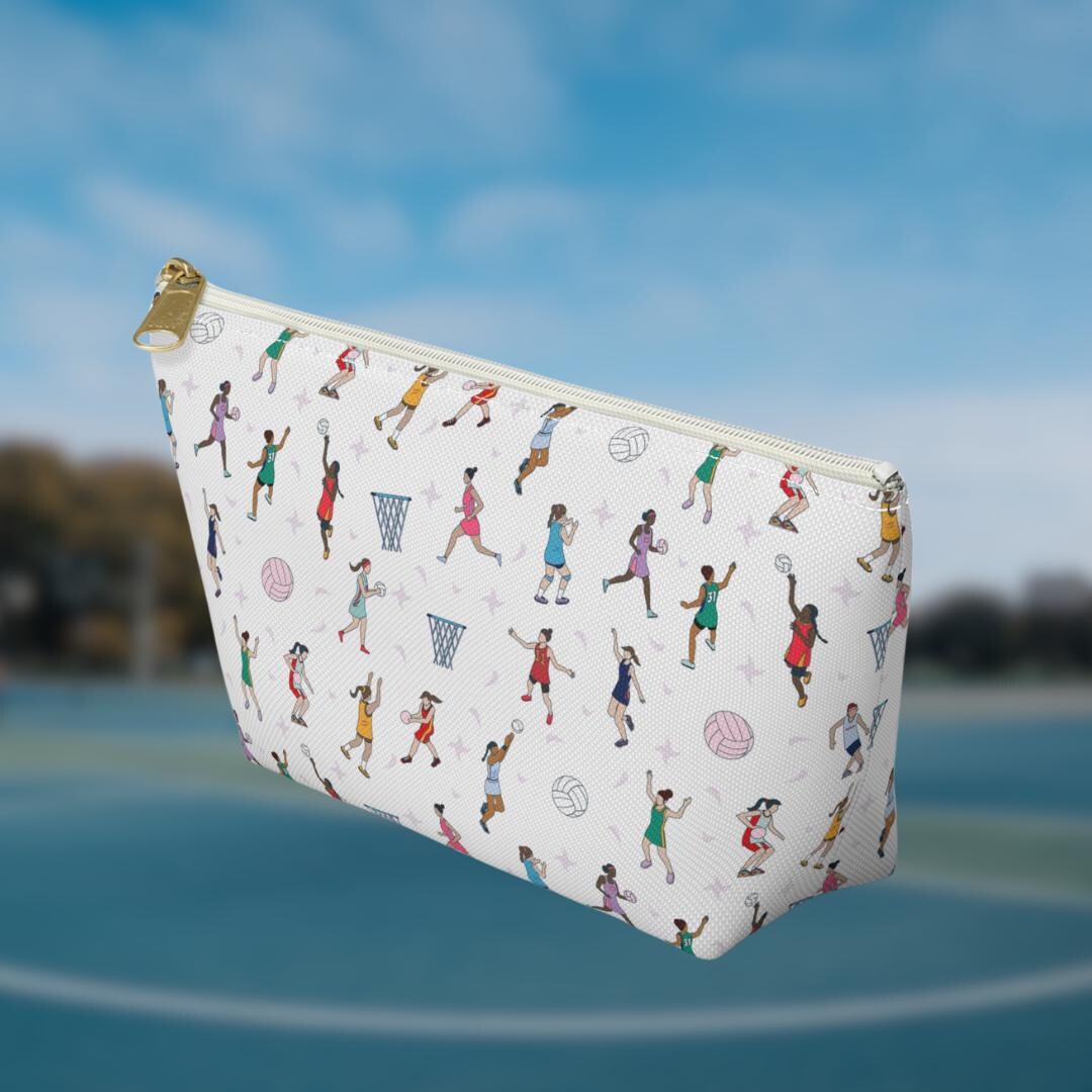 Netball Printed Pencil Case & Make up Bag - Netball Themed Travel Pouch ...