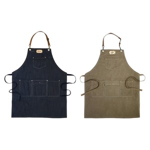 Utility Apron With Custom PU Leather Patch | Personalized Name/logo ...