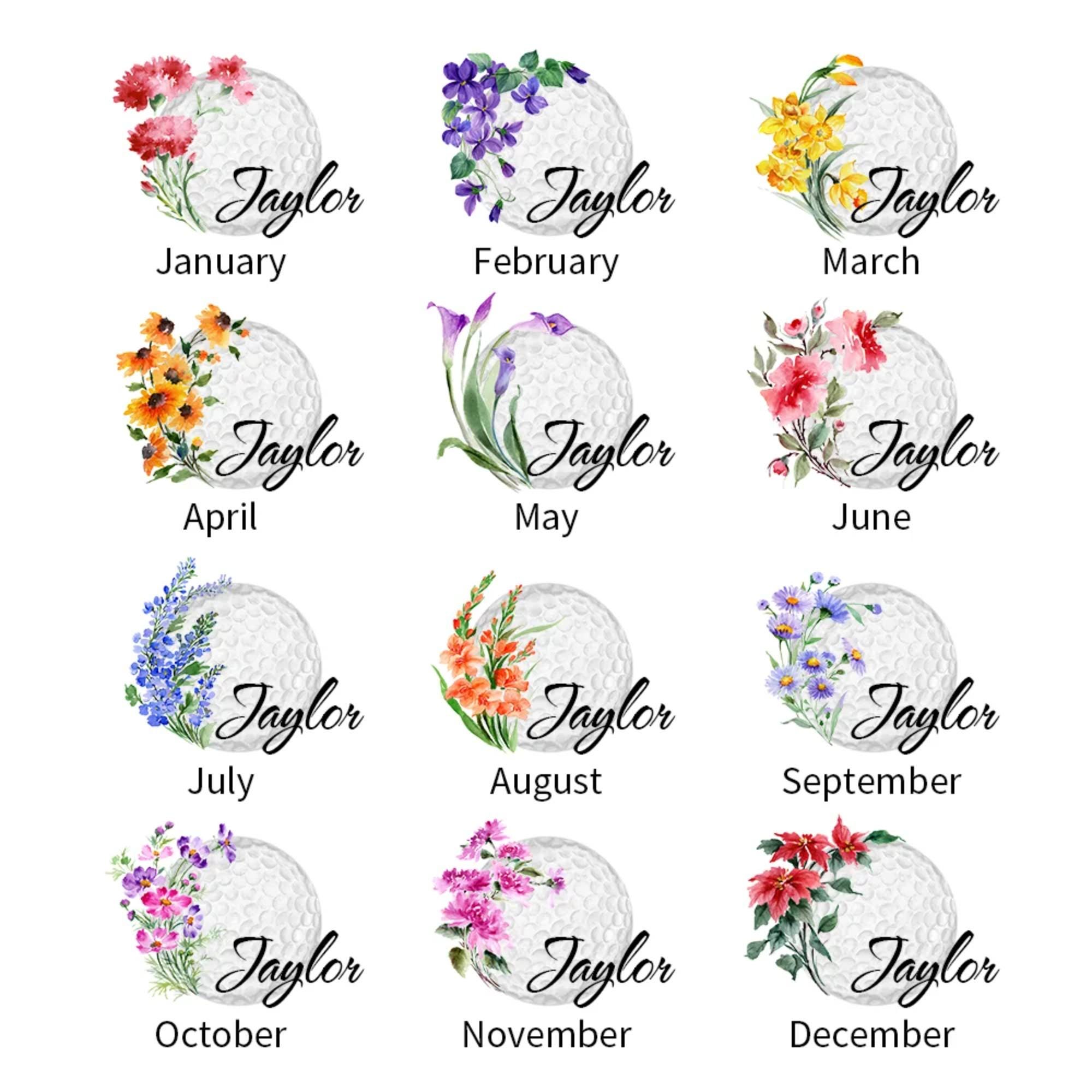 Personalized Birth Flower Golf Scorecard Holder - Custom Name Leather ...