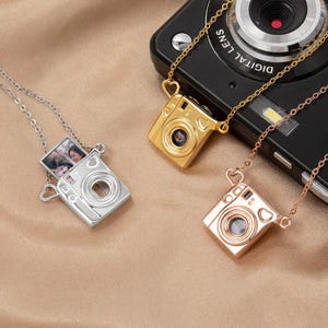 Personalized Photo Mini Camera Charm Necklace | Custom Memorial Locket ...