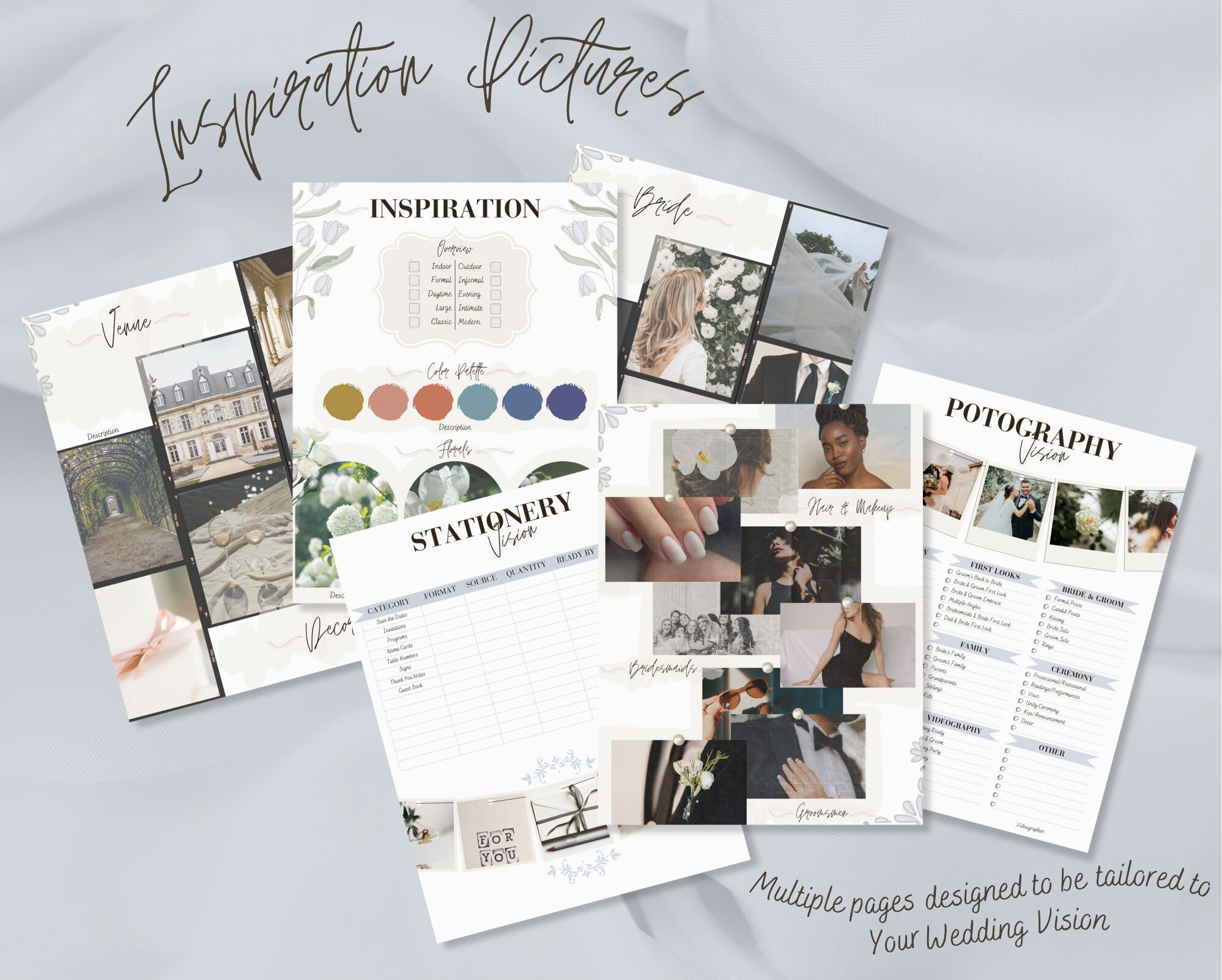 Blue Wedding Planner Digital Wedding Checklist Canva Template Wedding ...