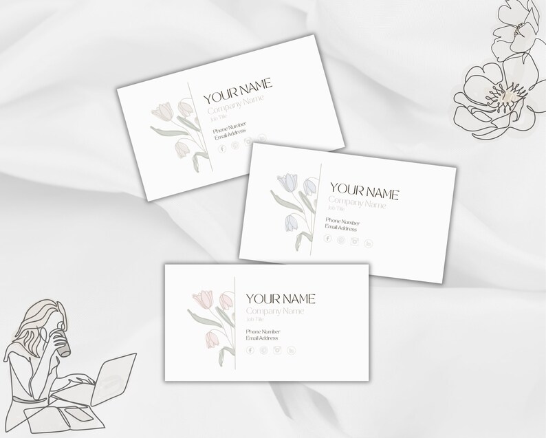 Neutral Business Card Template Printable Personal Card - Etsy