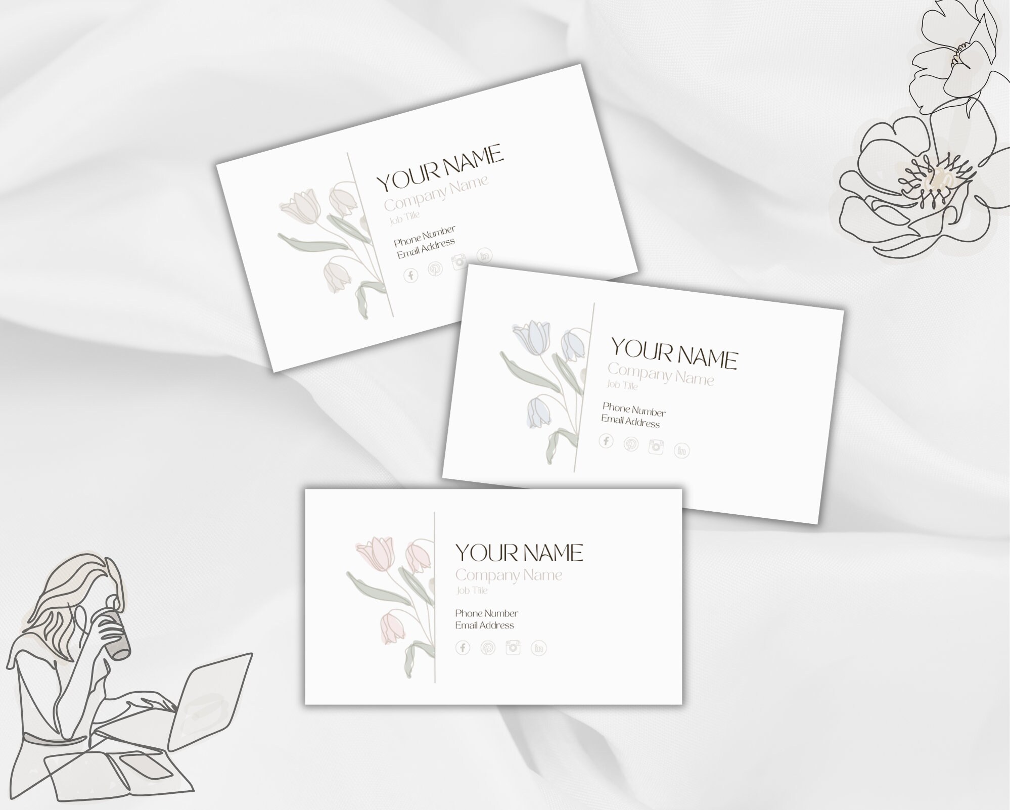 Neutral Business Card Template Printable Personal Card - Etsy