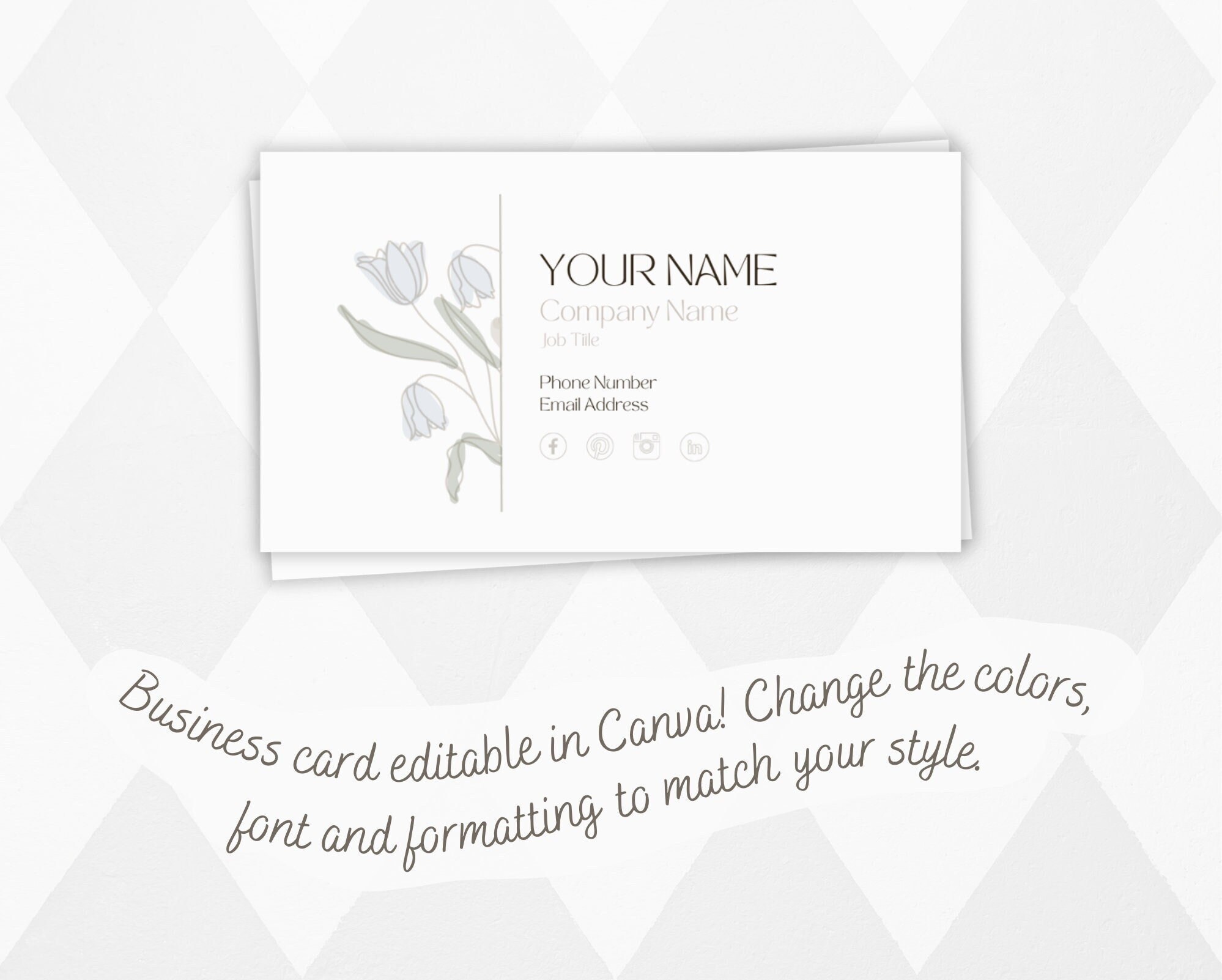 Blue Business Card Template Printable Personal Card Download Small ...