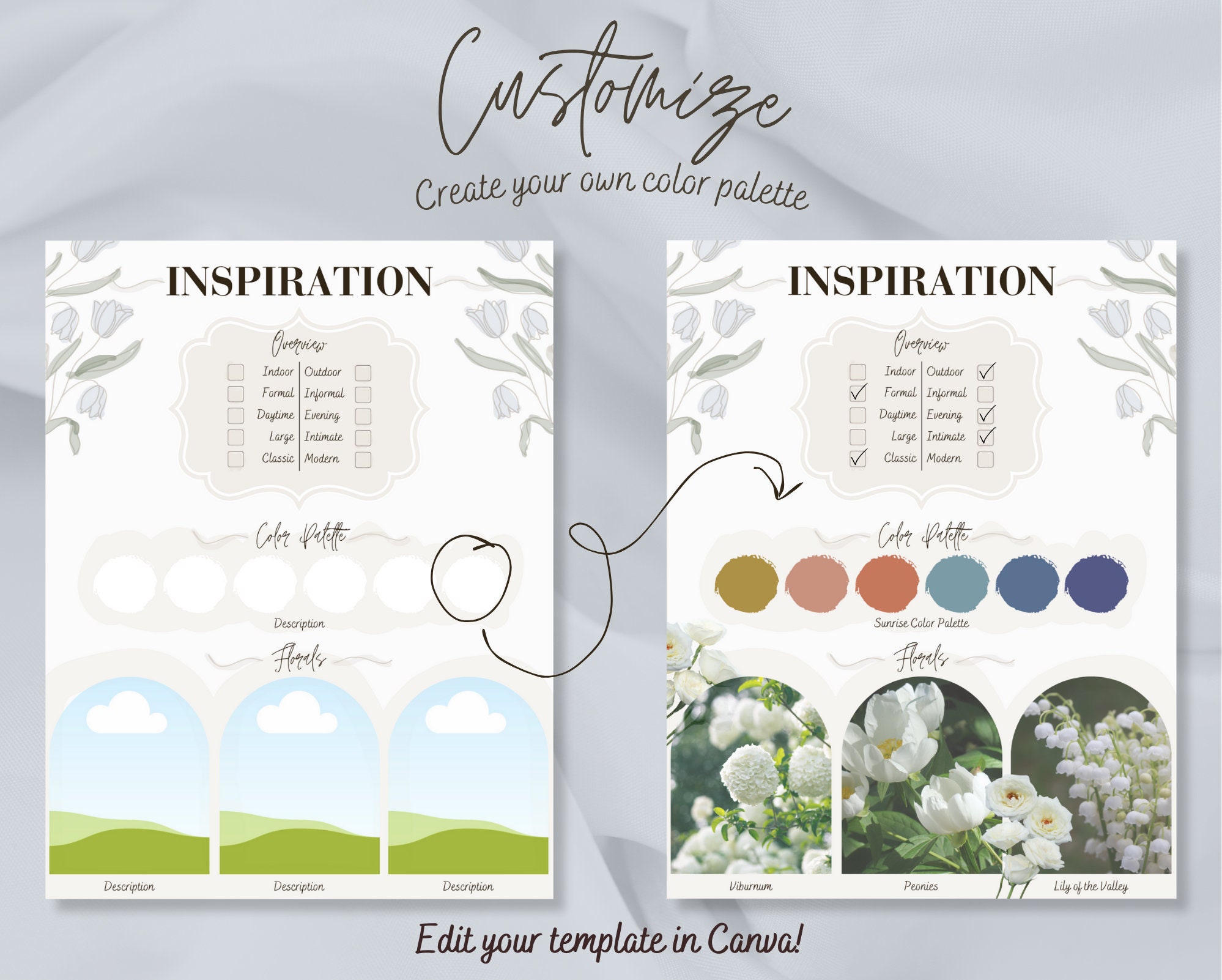 Blue Wedding Planner Digital Wedding Checklist Canva Template Wedding ...