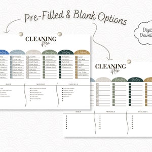 Cleaning Plan Green Weekly Cleaning Schedule Printable Household Chore ...