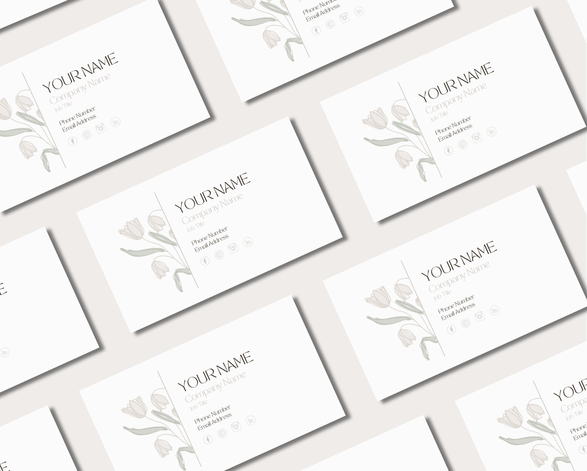 Neutral Business Card Template Printable Personal Card - Etsy