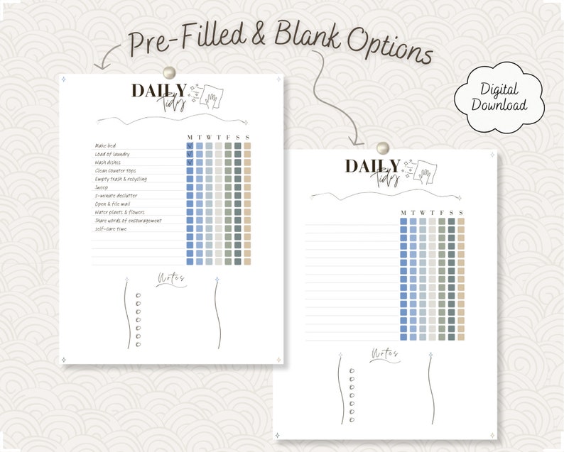 Daily Tidy Green Cleaning Checklist Printable Family Chore - Etsy